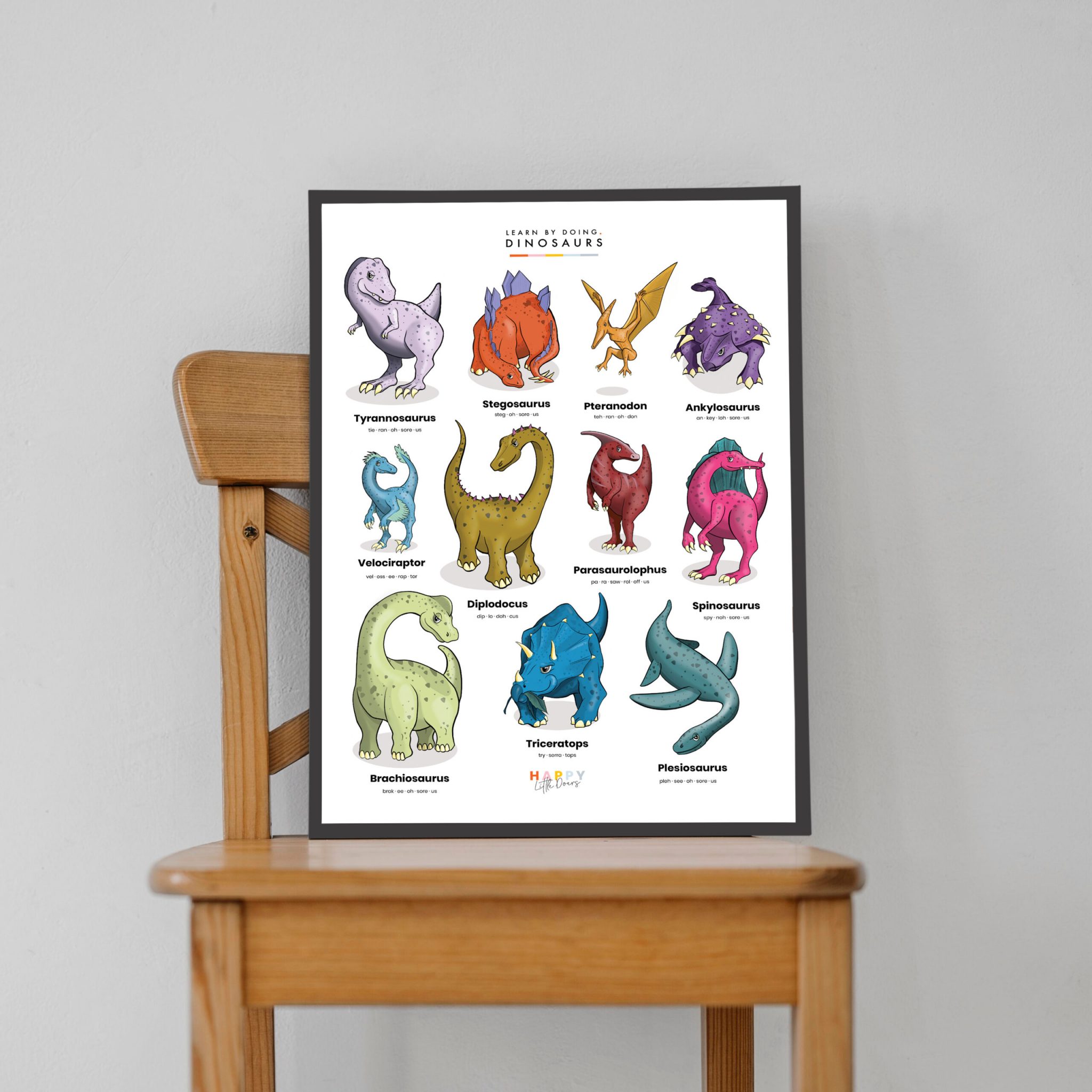 Dinosaur Wall Print Poster | Happy Little Doers