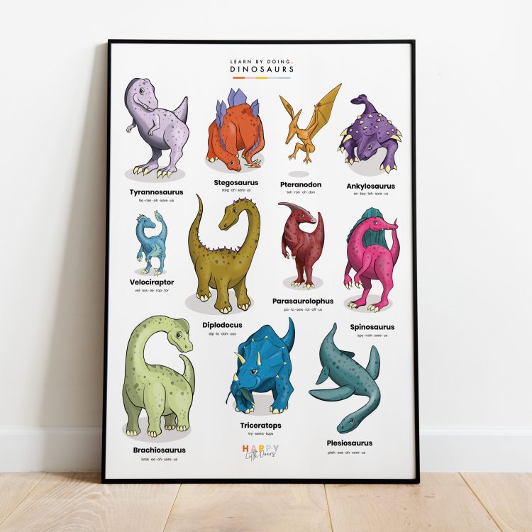 Dinosaurs for childrens learning - buy flashcards | Happy Little Doers