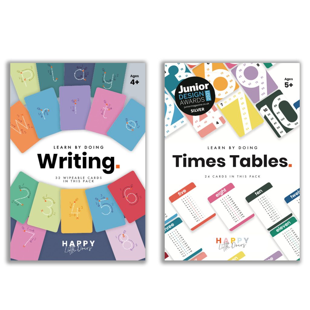 Time tables & writing flash cards pack - buy now | Happy Little Doers